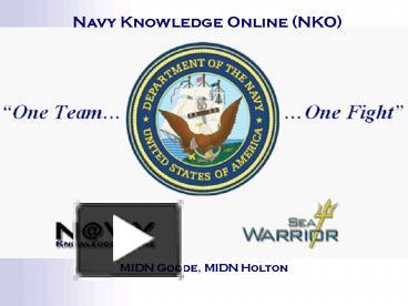 Navy Knowledge Online (NKO) presentation | free to view