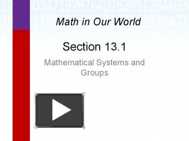 Mathematical Systems and Groups presentation | free to view