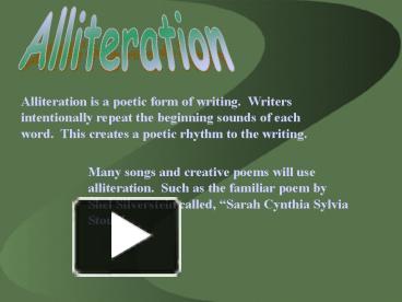Alliteration presentation | free to view