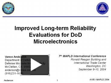 Improved Long-term Reliability Evaluations for DoD Microelectronics ...