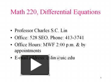 PPT – Math 220, Differential Equations PowerPoint presentation | free ...