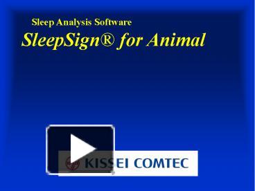 Sleep Analysis Software SleepSign presentation | free to download
