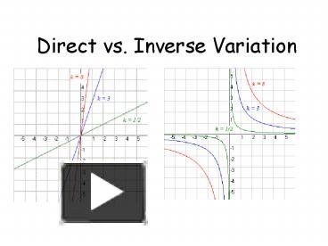PPT – Direct vs. Inverse Variation PowerPoint presentation | free to ...