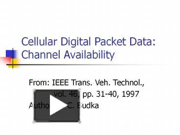PPT – Cellular Digital Packet Data: Channel Availability PowerPoint ...