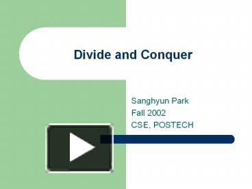 Divide and Conquer presentation | free to download