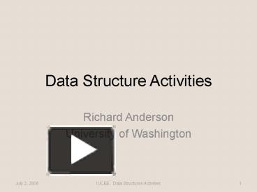 PPT – Data Structure Activities PowerPoint presentation | free to ...
