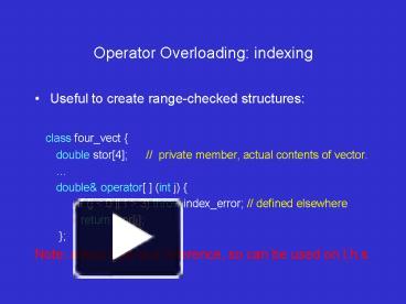 Operator Overloading: indexing presentation | free to download