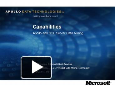 PPT – Capabilities Apollo and SQL Server Data Mining PowerPoint ...
