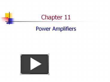 Power Amplifiers presentation | free to view