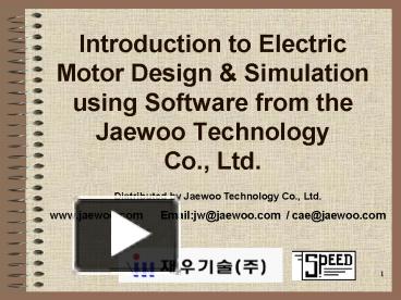 Introduction to Electric Motor Design presentation | free to download