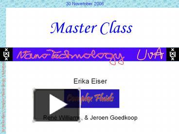 Master Class presentation | free to view