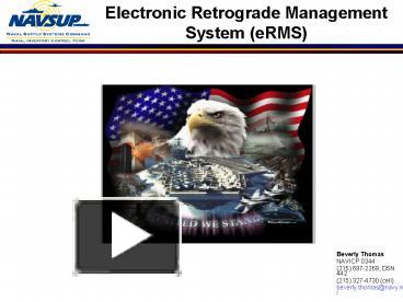 Electronic Retrograde Management System (eRMS) presentation | free to view