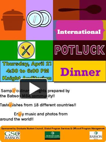 PPT – Dinner PowerPoint presentation | free to view - id: 4e63f-ZDc1Z