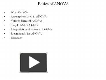 PPT – Basics of ANOVA PowerPoint presentation | free to view - id ...