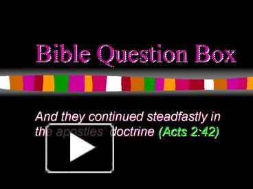 PPT – Bible Question Box PowerPoint presentation | free to view - id ...