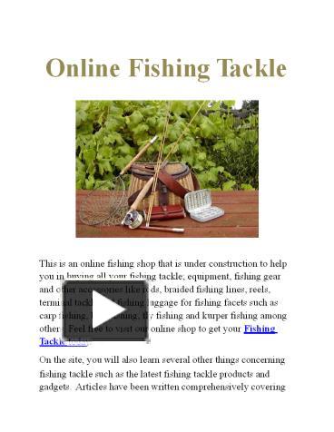 PPT – Fishing Tackle PowerPoint presentation | free to download - id ...
