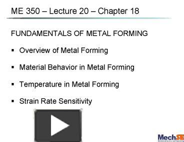 PPT – FUNDAMENTALS OF METAL FORMING PowerPoint presentation | free to ...