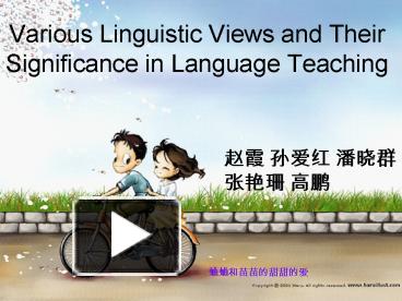 Various Linguistic Views and Their Significance in Language Teaching ...