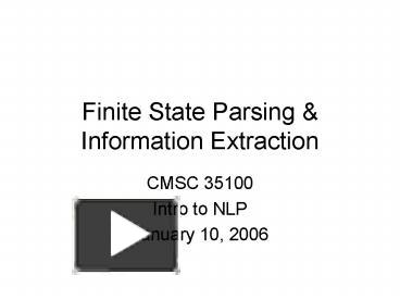 PPT – Finite State Parsing PowerPoint presentation | free to download ...