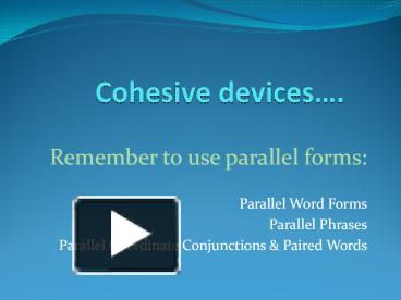 Cohesive devices presentation | free to view