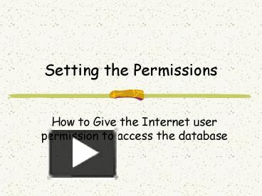 Setting the Permissions presentation | free to download