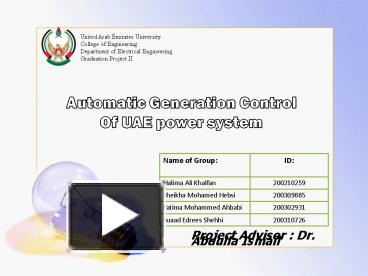 Automatic Generation Control Of UAE power system presentation | free to ...