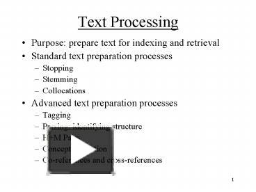 PPT – Text Processing PowerPoint presentation | free to view - id ...
