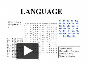 PPT – LANGUAGE PowerPoint presentation | free to view - id: 4ef4f-MDNlZ