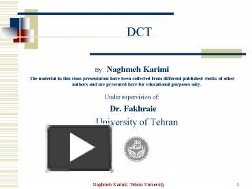 DCT presentation | free to view