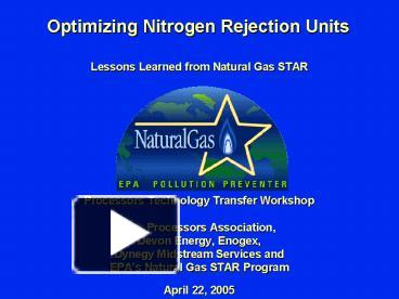 Optimizing Nitrogen Rejection Units presentation | free to download