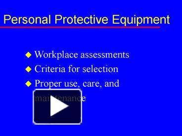 Personal Protective Equipment presentation | free to download