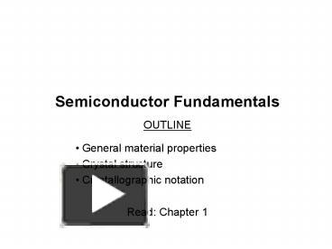 PPT – Semiconductor Fundamentals PowerPoint presentation | free to view ...