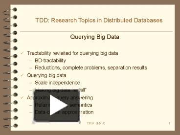 PPT – Querying Big Data PowerPoint presentation | free to download - id ...