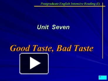 Good Taste, Bad Taste presentation | free to view