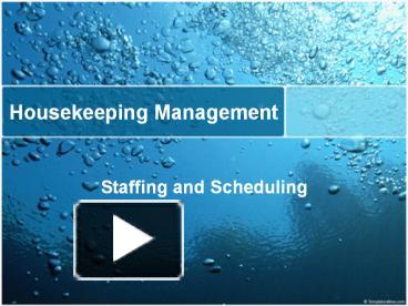 Housekeeping Management presentation | free to download