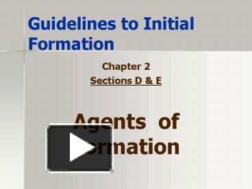 Guidelines to Initial Formation presentation | free to download