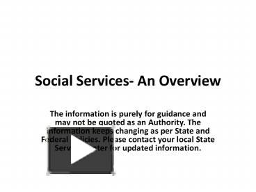 Social Services- An Overview presentation | free to download