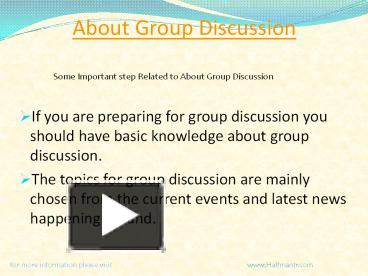 PPT – Step For about group discussion PowerPoint presentation | free to ...