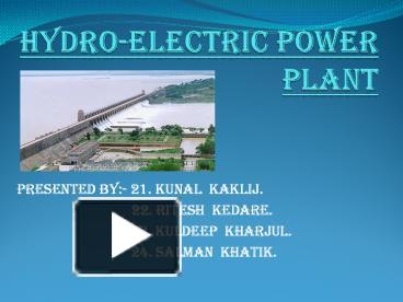 Hydro-electric power plant presentation | free to download