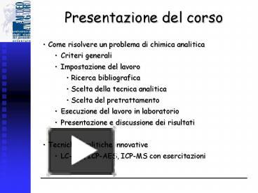 PPT – Presentazione del corso PowerPoint presentation | free to ...