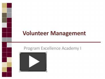Volunteer Management presentation | free to view