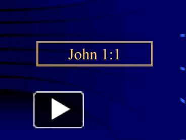 John 1:1 presentation | free to download