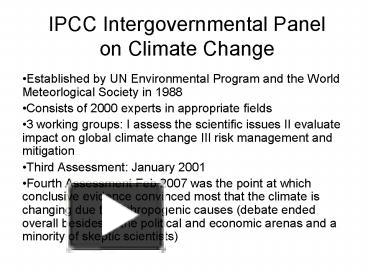 IPCC Intergovernmental Panel on Climate Change presentation | free to ...