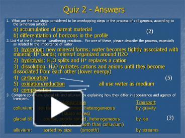 PPT – Quiz 2 - Answers PowerPoint presentation | free to download - id ...