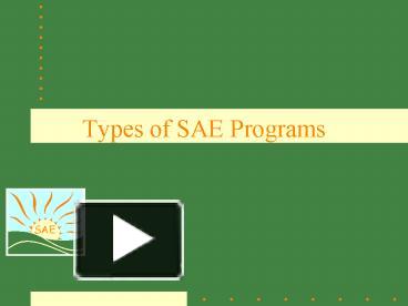 Types of SAE Programs presentation | free to view