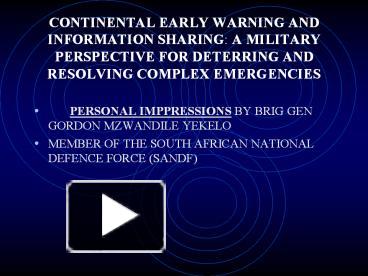 PPT – CONTINENTAL EARLY WARNING AND INFORMATION SHARING: A MILITARY ...