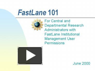 FastLane 101 presentation | free to view