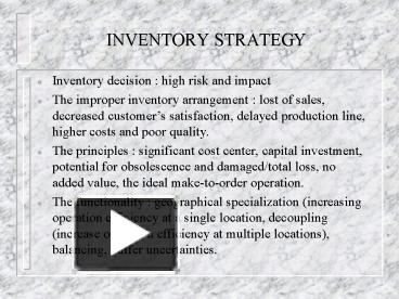 PPT – INVENTORY STRATEGY PowerPoint presentation | free to download ...