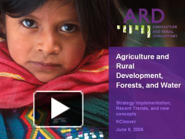 PPT – Agriculture and Rural Development, Forests, and Water PowerPoint ...