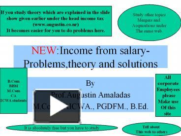 NEW:Income from salary-Problems,theory and solutions presentation ...